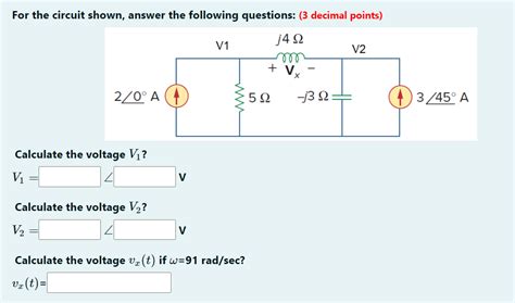Solved For The Circuit Shown Answer The Following Chegg