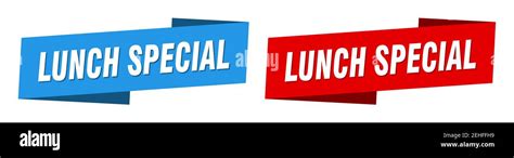 Lunch Special Ribbon Label Sign Set Lunch Special Banner Stock Vector