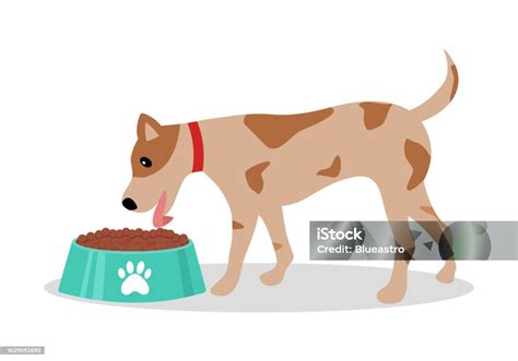 Ilustración De Perro Comiendo Del Personaje De Dibujos Animados Del