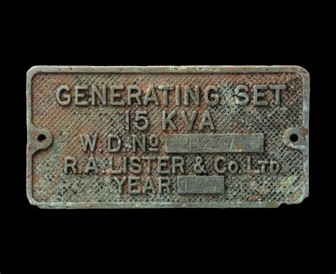 Generator Plate Archives Virtual Museum