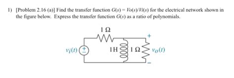 Find The Transfer Function Gsvosvis For The Electrical Network