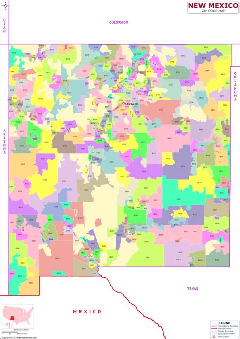 Zip Codes List For New Mexico New Mexico Zip Code Map