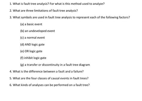 Solved What Is Fault Tree Analysis For What Is This Chegg