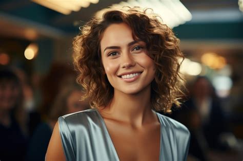 Premium Ai Image Woman Acknowledged With Award On Company Cruise