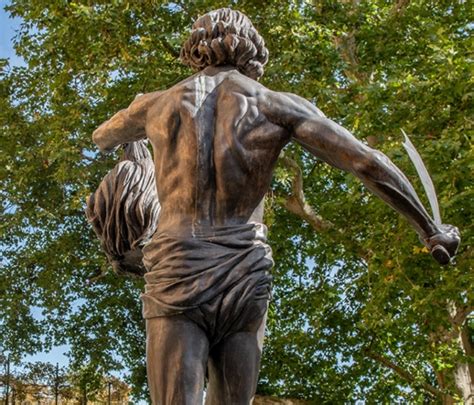 Youthful Bravery Ancient Mythology Famous Figure Bronze David And