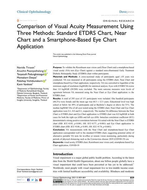 Pdf Comparison Of Visual Acuity Measurement Using Three Methods