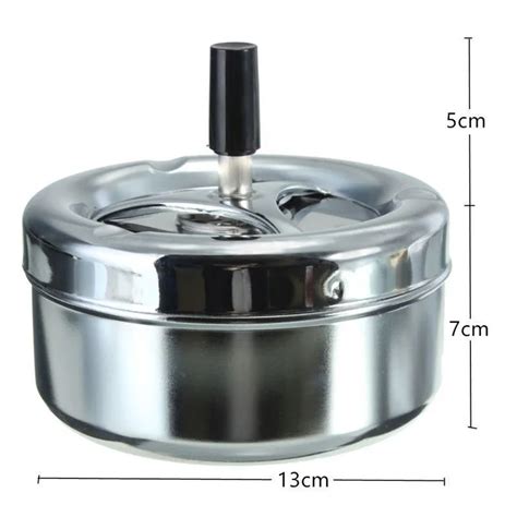 Funky Spinning Aschenbecher Edelstahl Push Down Lid Zigaretten Aschenschale Winddichtes