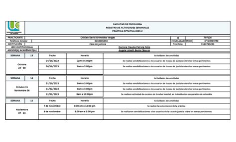 05 Registro Semanal De Actividades 2023 2 Cristian 3 1 1 1 2