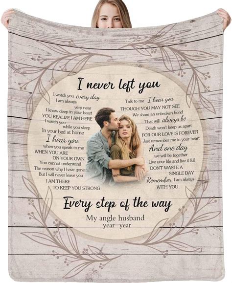 Custom Memorial Blanket With Photos For Loss Of Mom Dad Son Daughter