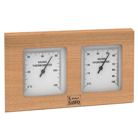Box Style Sauna Thermometer And Hygrometer Cedar Finnmark Sauna