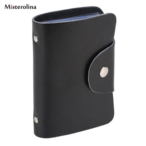 Pu Læder Funktion 12 24 Bits Kort Etui Visitkort P Vicedeal