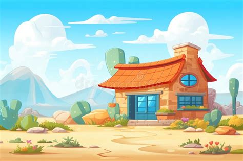 Adobe Style House In A Desert Landscape Stock Image Image Of Rural