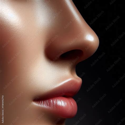 7 Profile Of Nose And Lips Side View Of The Nose And Lips With S Stock