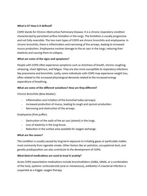 Copd Essay Pdf Chronic Obstructive Pulmonary Disease Bronchitis