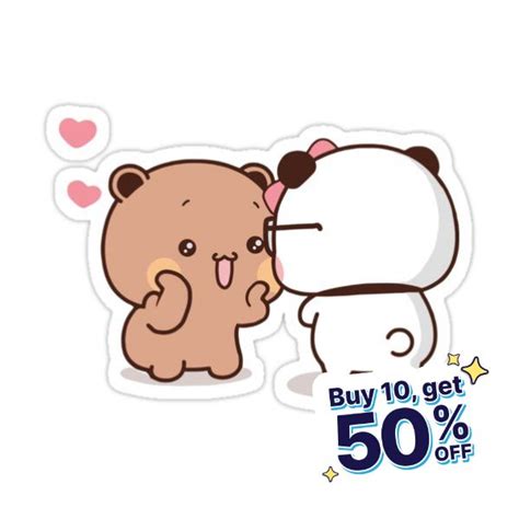 Bubu Panda Looking Cute In Dudu Bears Glasses ️ Sticker For Sale By