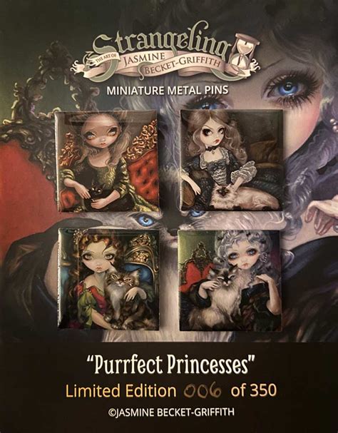 Metal Mini Pin Set Purrfect Princesses By Jasmine Becket Griffith