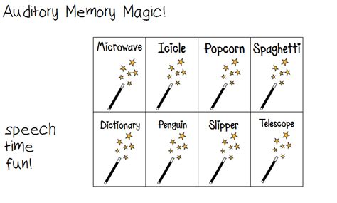 Auditory Memory Magic Speech Time Fun Speech And Language Activities
