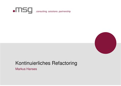 Kontinuierliches Refactoring Speaker Deck
