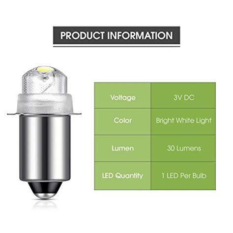 Honoson 30 Lumen 3 Volt Led Replacement Bulb Flashlight Bulbs Led Torch