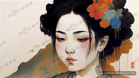 Ai创作图天生丽质难自弃 一朝选在君王侧。回眸一笑百媚生 六宫粉黛无颜色。 昵图网