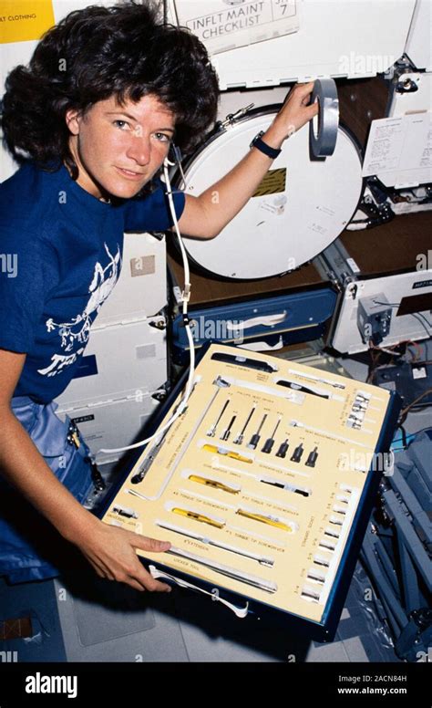 Sally Ride On Space Shuttle Challenger Nasa Astronaut And First Us