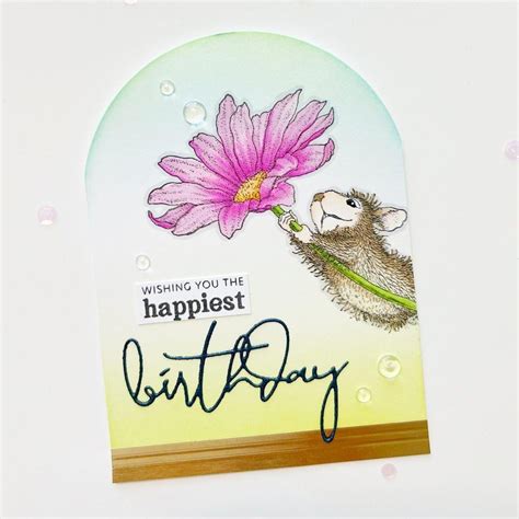 Daisy Mouse Cling Rubber Stamp Set From The Spring Collection By House Spellbinders Paper Arts