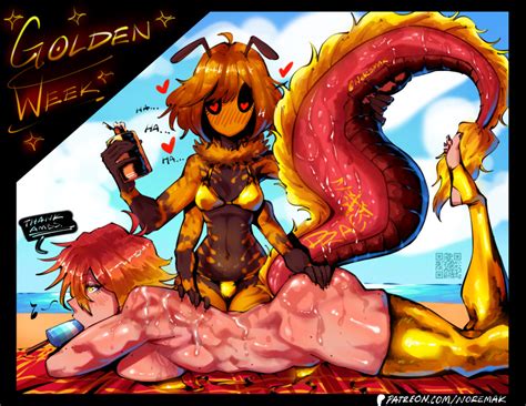 Rule 34 2girls 4 Arms Amby N0remak Bee Dragon Girl Furry Golden