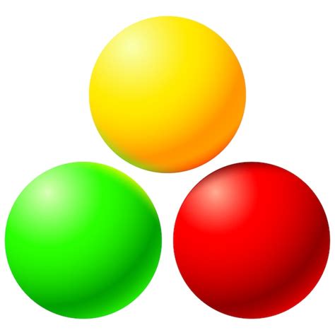 Conjunto De Bolas Coloridas Brilhantes Vetor Premium