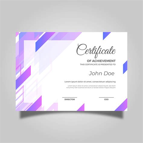 Flat Modern Purple Certificate Vector Template 278146 Vector Art At