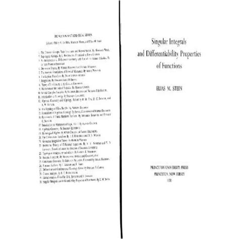 خرید و قیمت دانلود کتاب Singular Integrals And Differentiability Properties Of Functions ترب