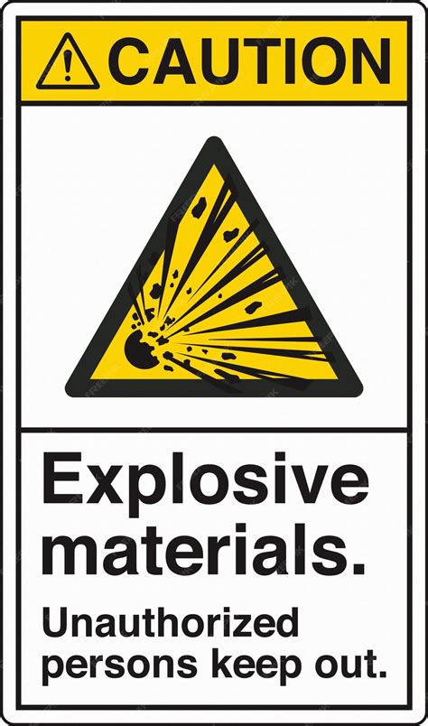 Ansi Z535 Safety Sign Marking Label Symbol Pictogram Standards Caution Explosive Materials