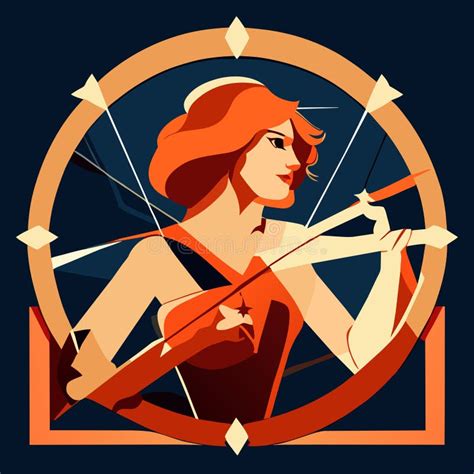 Archer Archer With Bow And Arrow Vector Illustration In Retro Style Ai Generated Stock