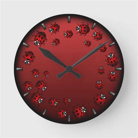 Ladybug Clock Cute Ladybug Ladybird Bug Wall Clock Zazzle