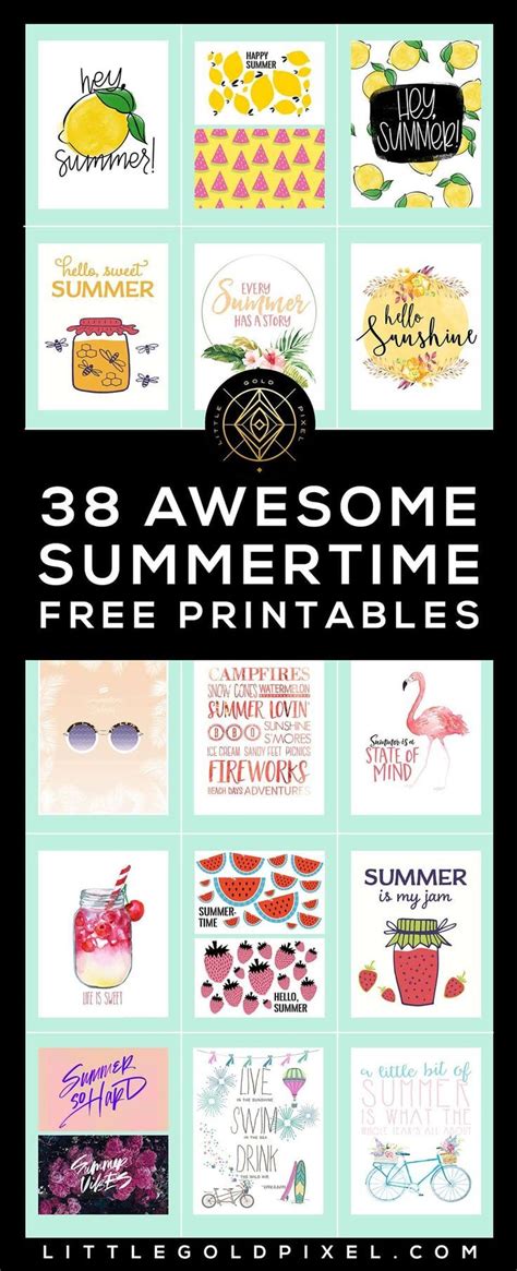 38 Free Summer Printables For Seasonal Decor And Gallery Walls