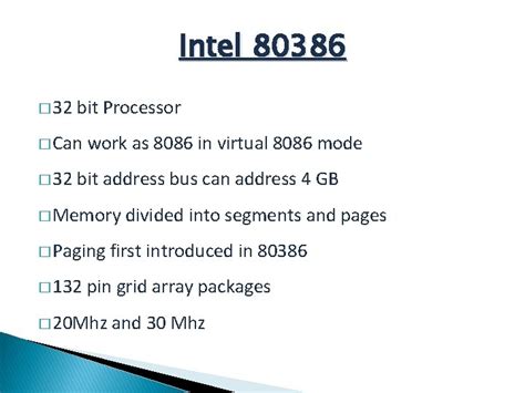 Intel 80386 Intel 80386 32 Bit Processor Can