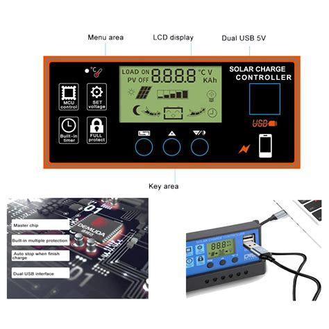 60a Solar Charge Controllersolar Panel Charge Controller 12v 24v