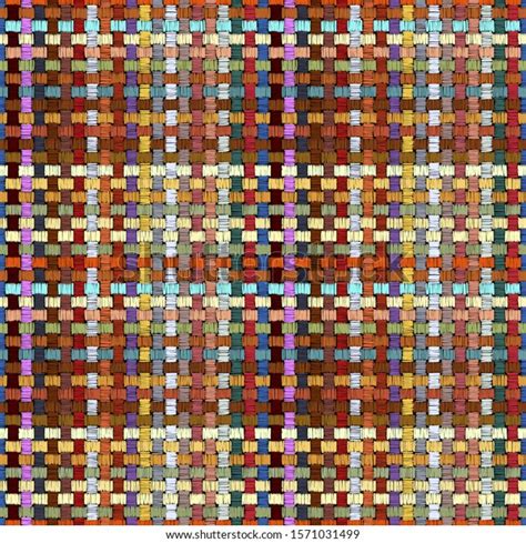 Embroidered Wicker Seamless Pattern Patchwork Ornament Stock Vector Royalty Free 1571031499