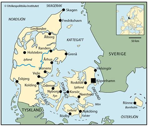 Karta Över Danmark Karta över Danmark Med Flagga Och Fakta Om Landet