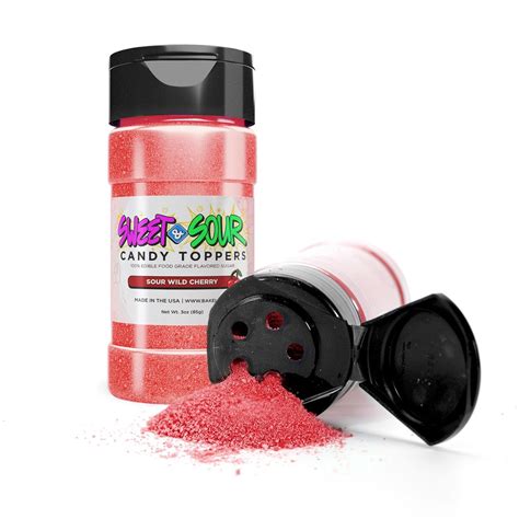 Sour Wild Cherry Candy Topper 85g 1x Shaker Jar Edible Dessert Dust