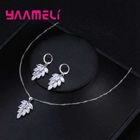 925 Sterling Silber Ohrring Und Halskette Schmuck Grandado