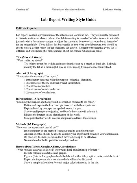 lab report writing style guide pdf melting point experiment
