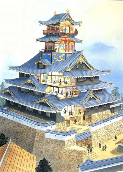 An Interior View Of Azuchi Castle It Was Built By Oda Nobunaga In 1576