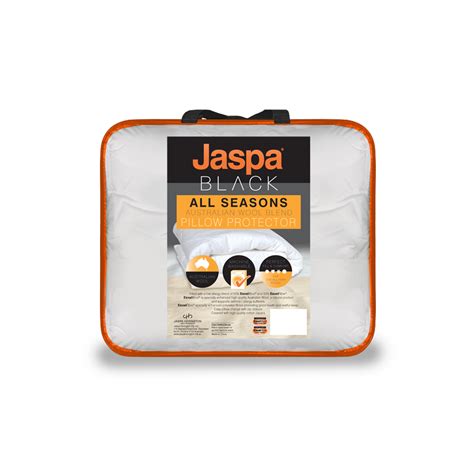 Jaspa Herington Black All Seasons Pillow Protector Planet Linen