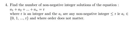 4 Find The Number Of Non Negative Integer Solutions Of The Equation 1