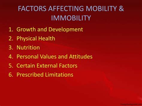 Factors Affecting Mobility And Immobility Pptx