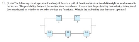 solved 11 6 pts the following circuit operates if and