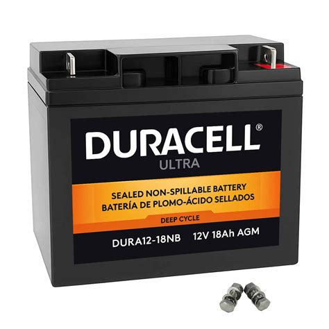 Duracell Dura12 18nb 12v 18ah Agm Battery Nut And Bolt Terminals