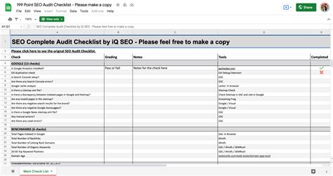 Technical Seo Checklist Template