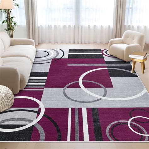 Senfot 5x7 Modern Geometric Area Rug Abstract Washable Non Slip Soft