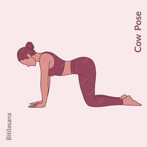 Premium Vector Cow Pose Young Woman Practicing Yoga Pose Woman